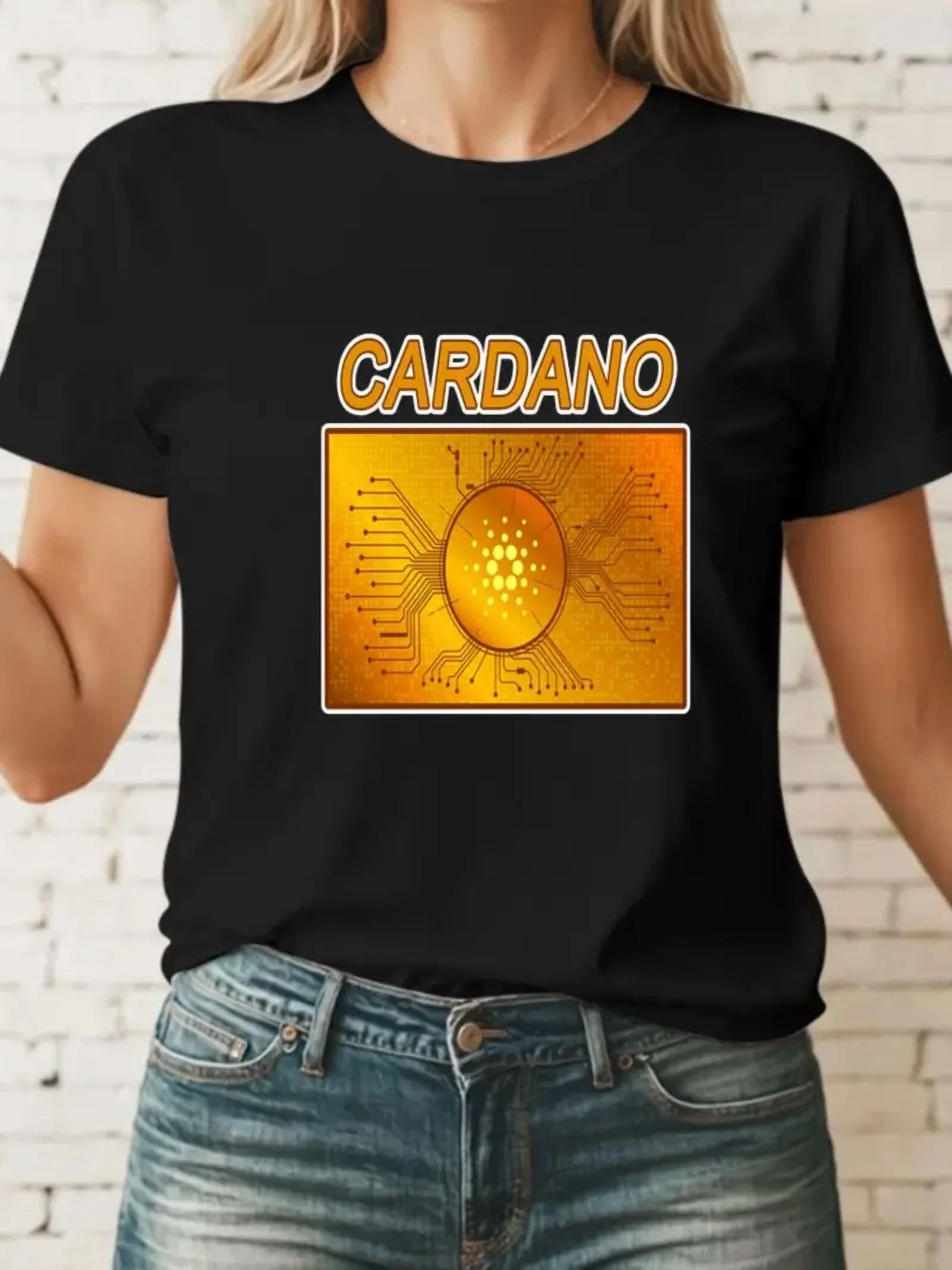 Cardano ADA Coin Graphic T-Shirt - Vintage Anime Style, Soft ...