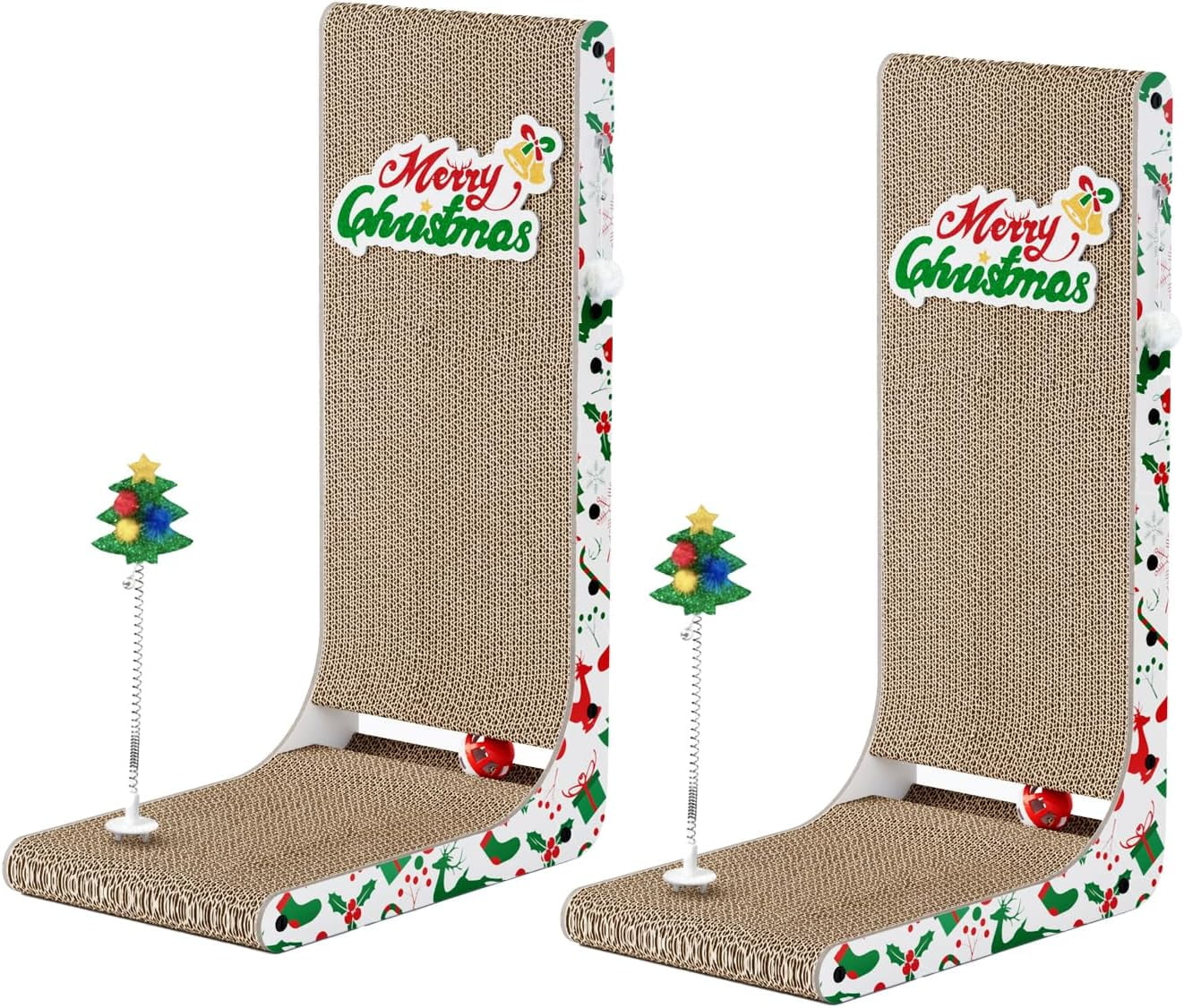 Cardboard Cat Scratcher, 23.6 Inch L Shaped Vertical Cat Scratching ...