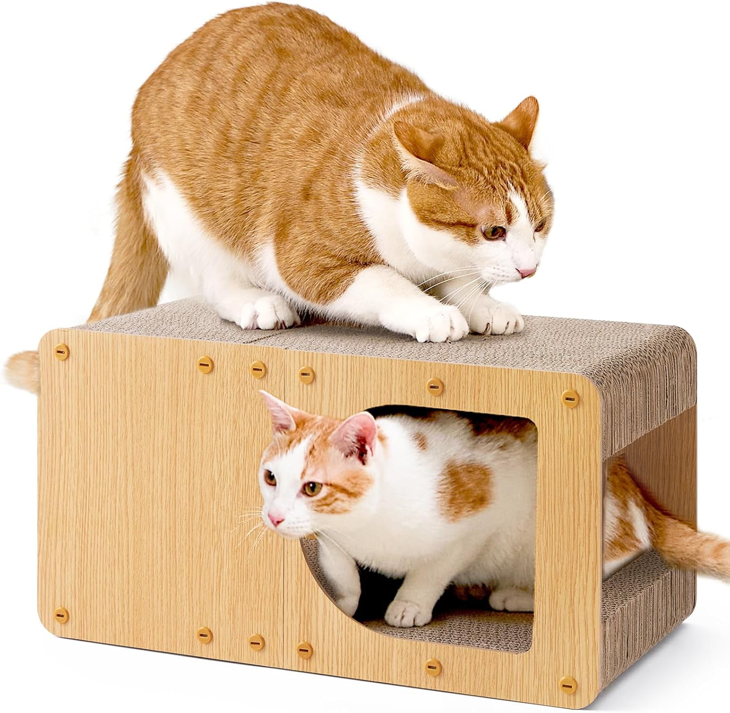Cardboard Cat Scratcher House, 17-Inch Corrugated Cat Scratcher for ...