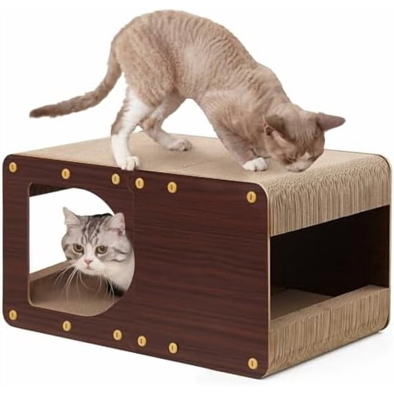 Cardboard Cat Scratcher House, 20-Inch Corrugated Cat Scratcher for ...