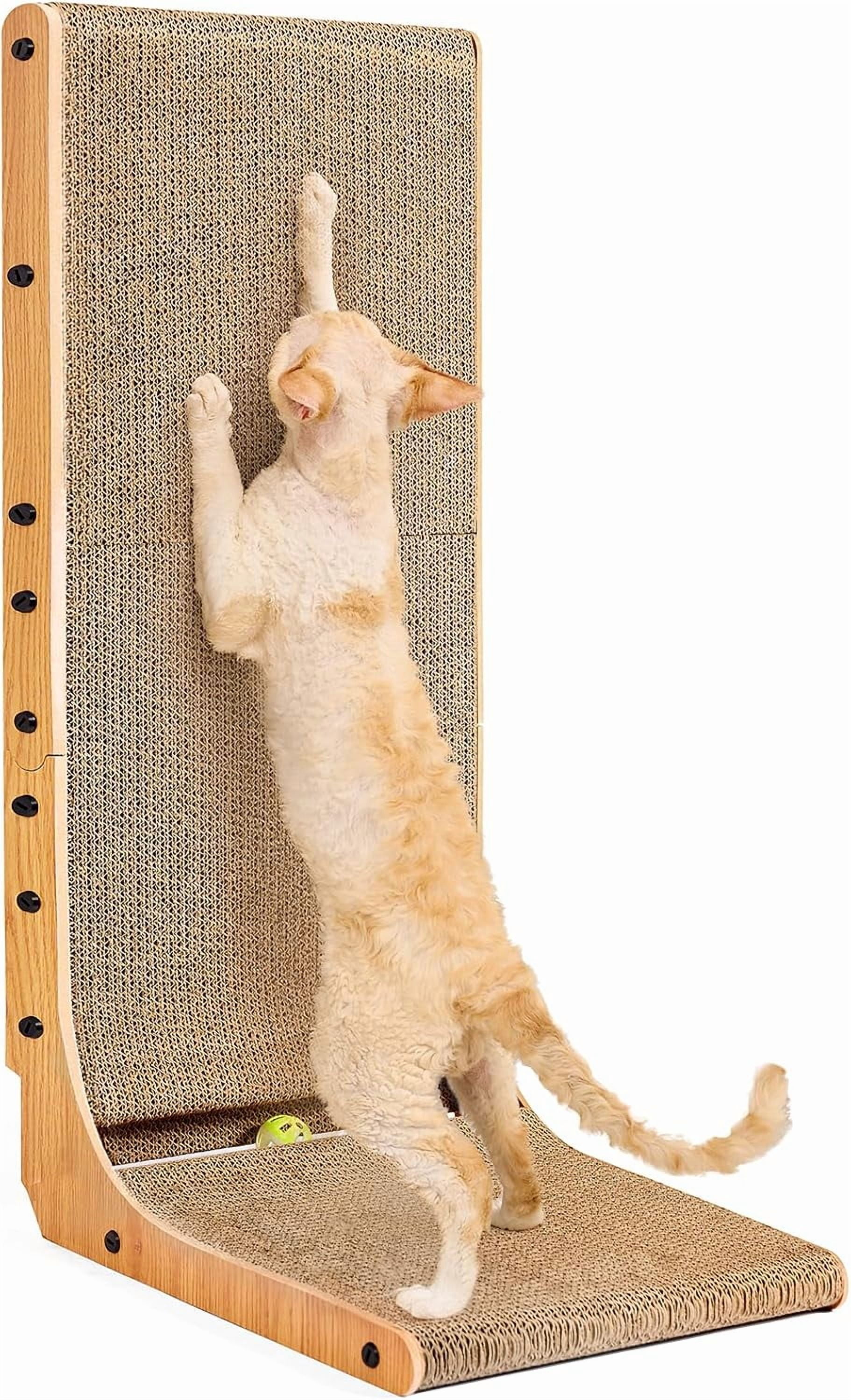 Cardboard Cat Scratcher for Indoor Kitten Cats, 19 Inch L Shaped ...