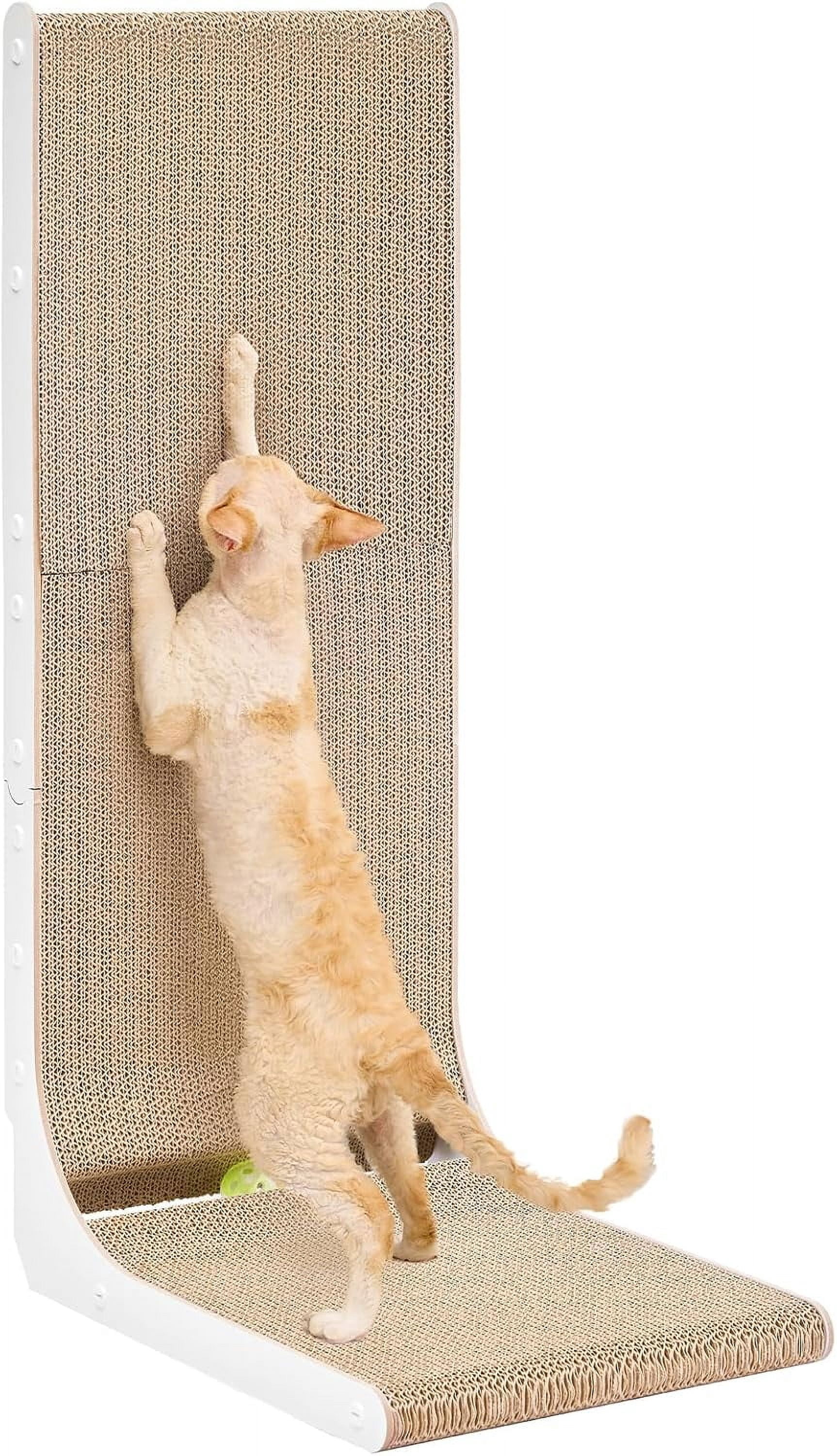 Cardboard Cat Scratcher for Indoor Kitten Cats, 19 Inch L Shaped ...