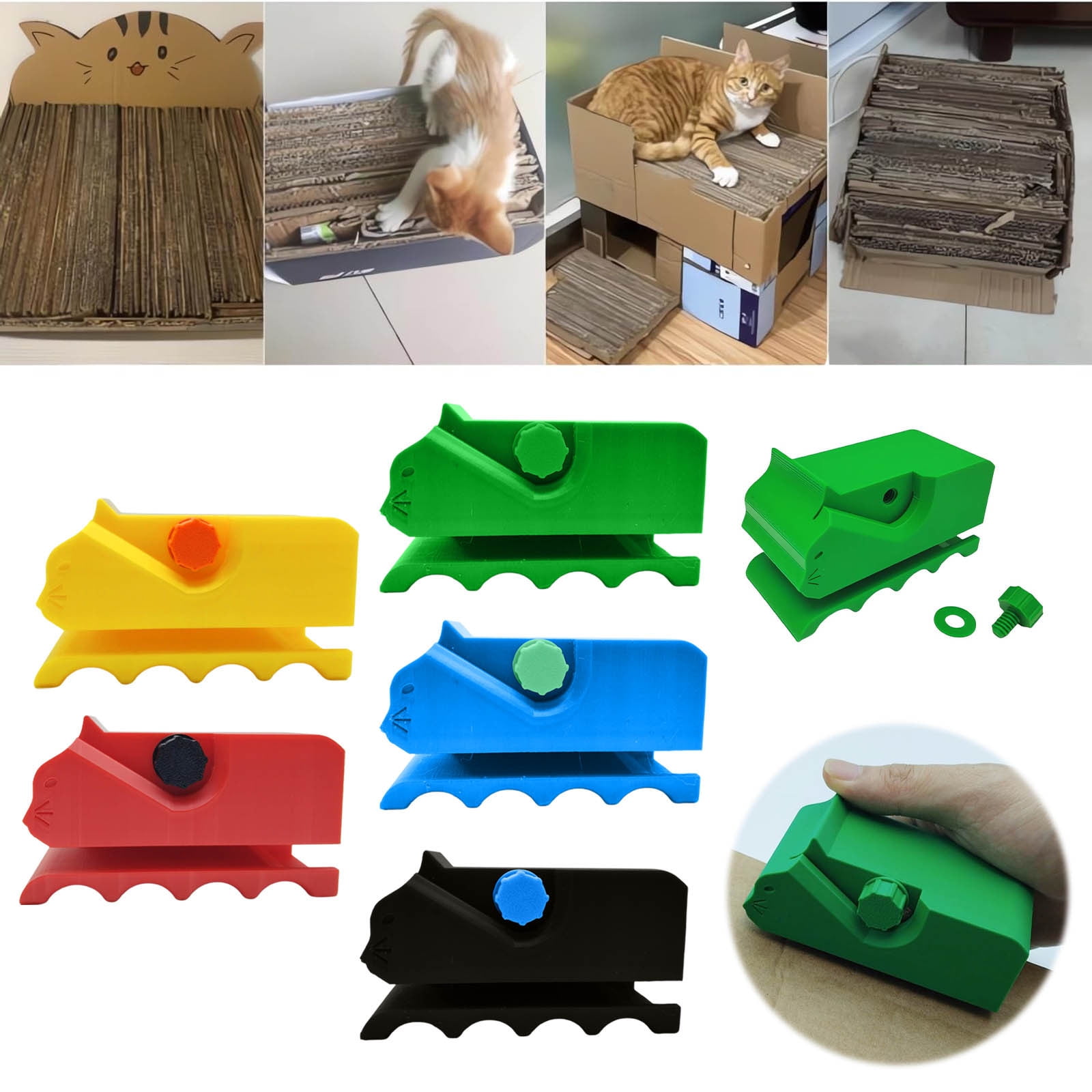 Cardboard Cutter for Cat Scratchers, 3D Printed Handheld Cardboard ...