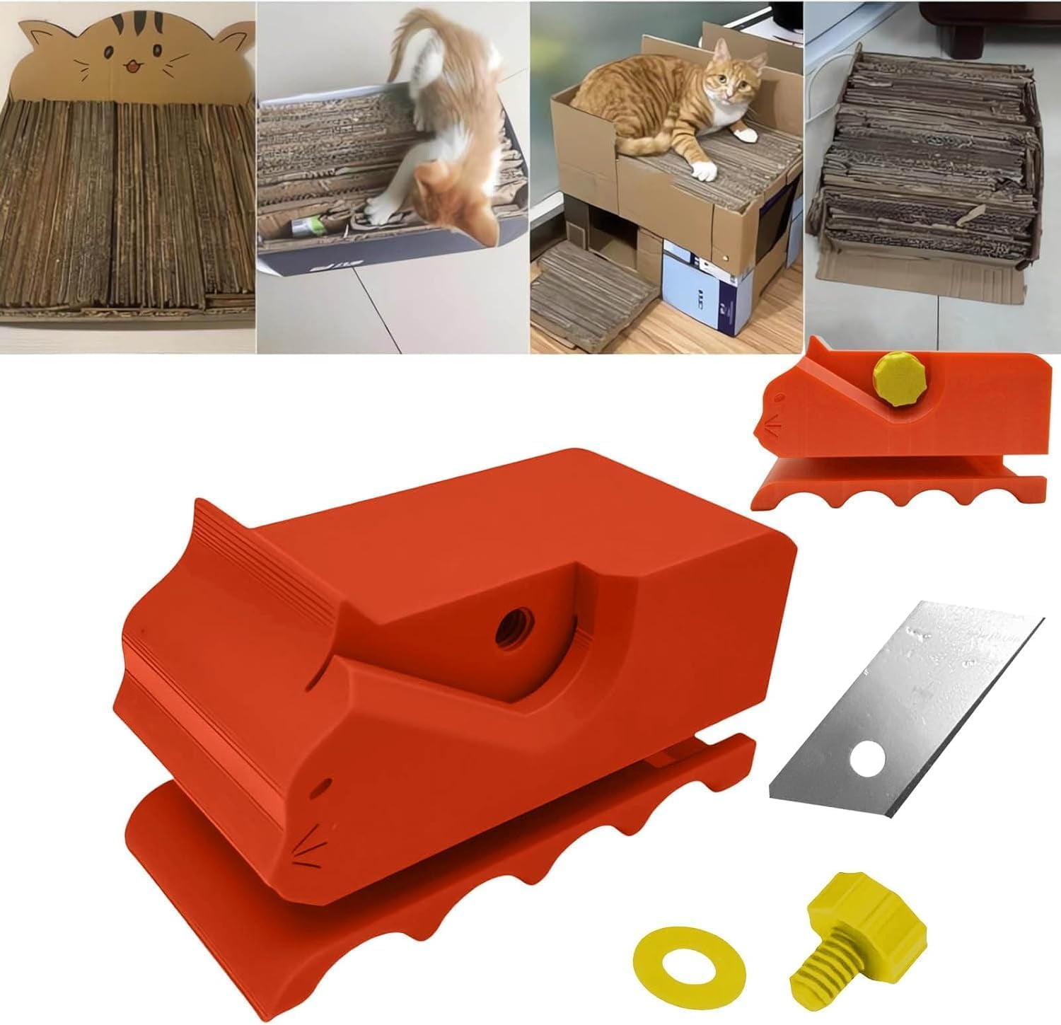 Cardboard Cutter for Cat Scratchers, 3D Printed Kitten Shaped Cardboard ...