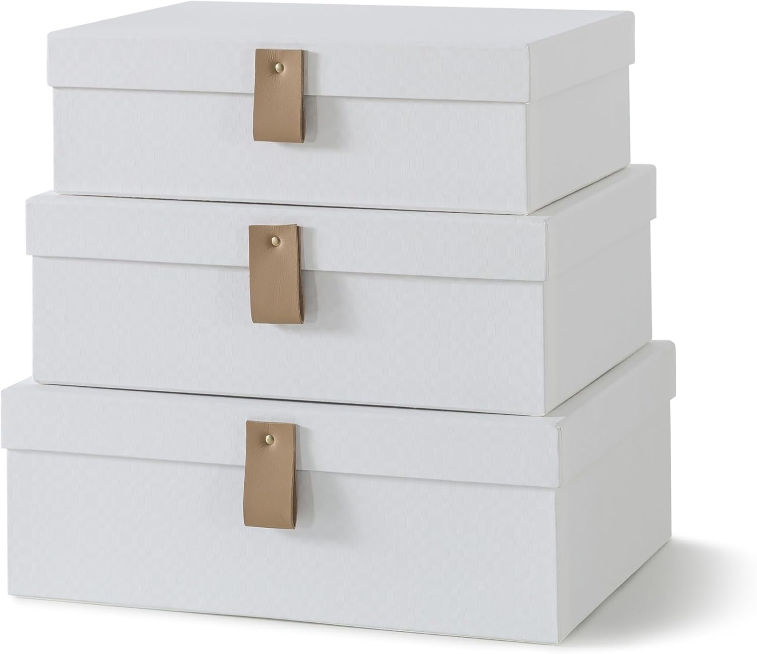 Cardboard Decorative Boxes for Storage - Set of 3, Textured Set with ...