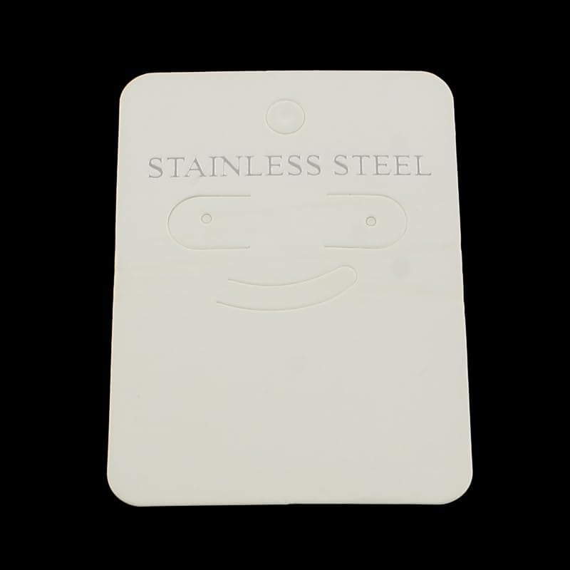 Cardboard Ear Stud Display Cards Rectangle with Word Stainless Steel ...