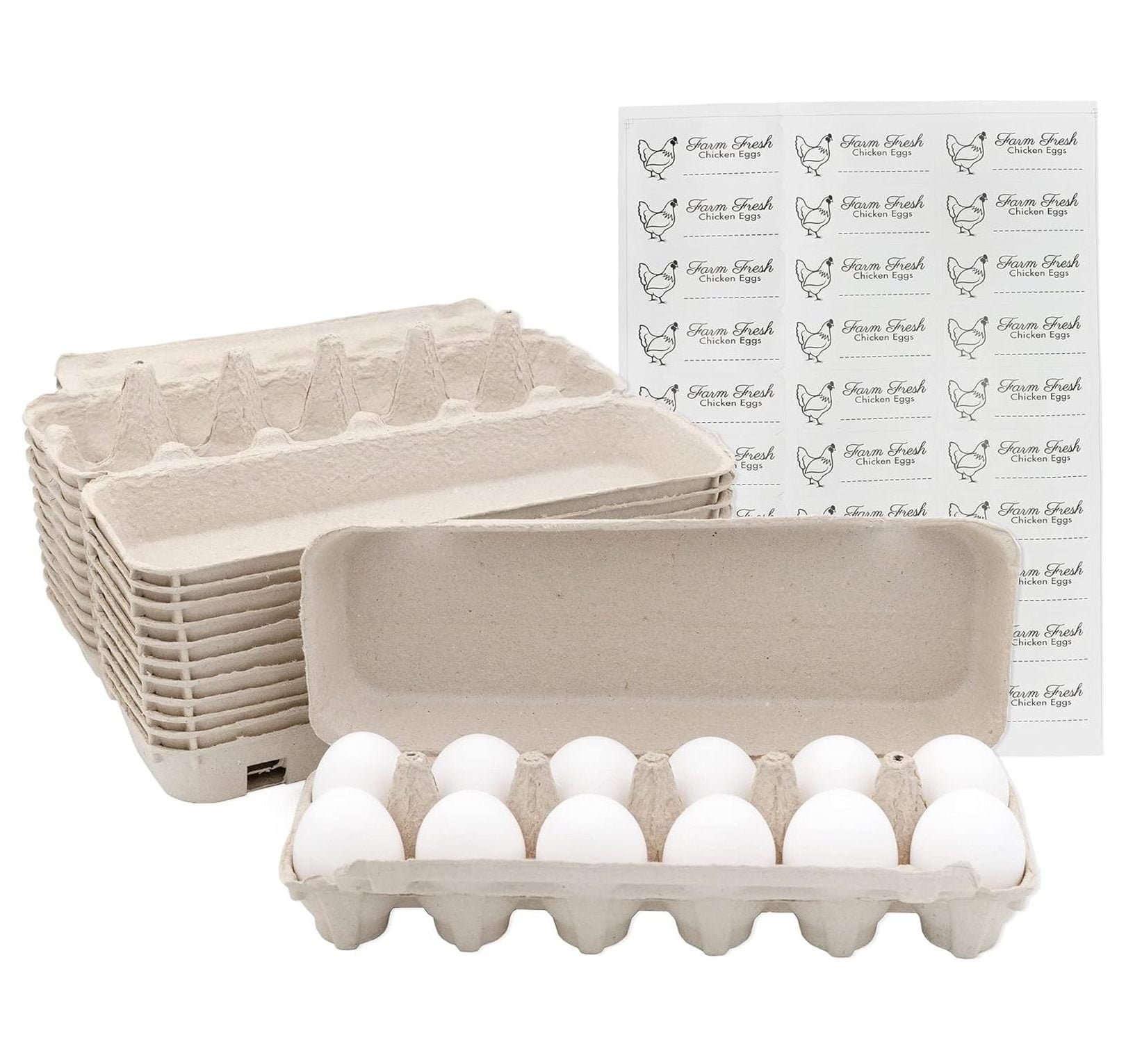 Cardboard Egg Cartons (12-Pack); Each for One Dozen, Eco-friendly ...