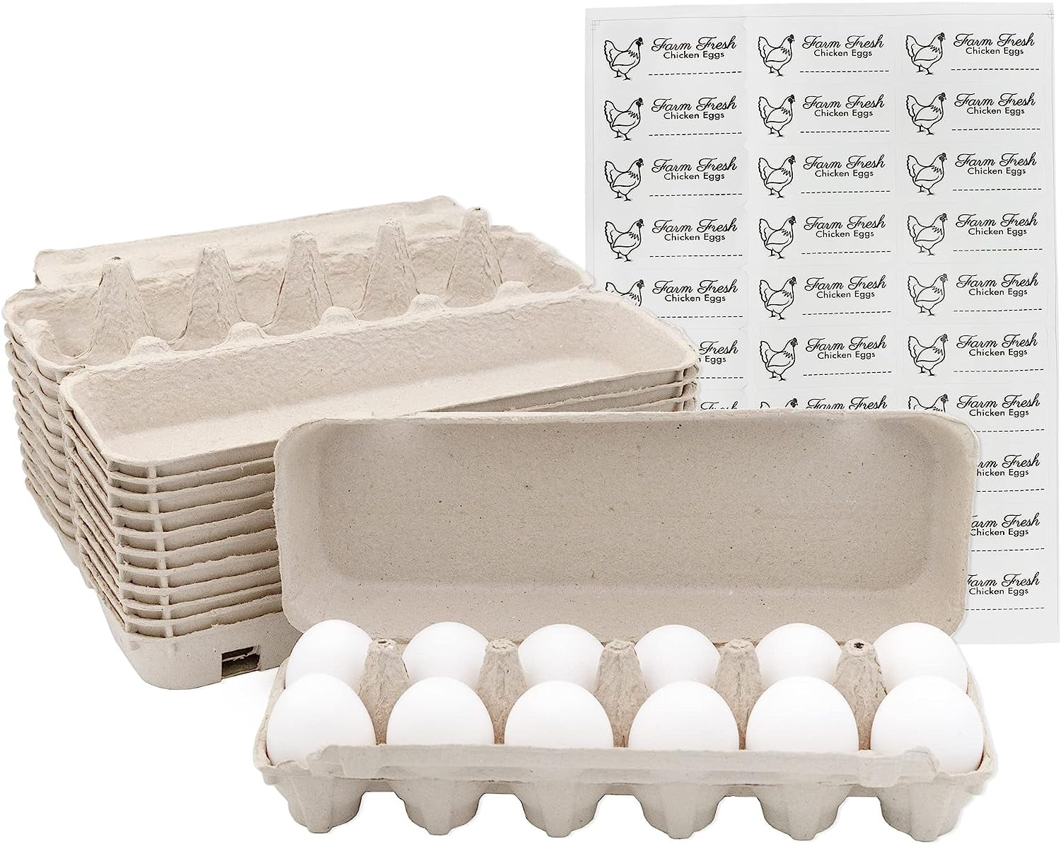 Cardboard Egg Cartons (12-Pack); Each for One Dozen, Eco-friendly ...