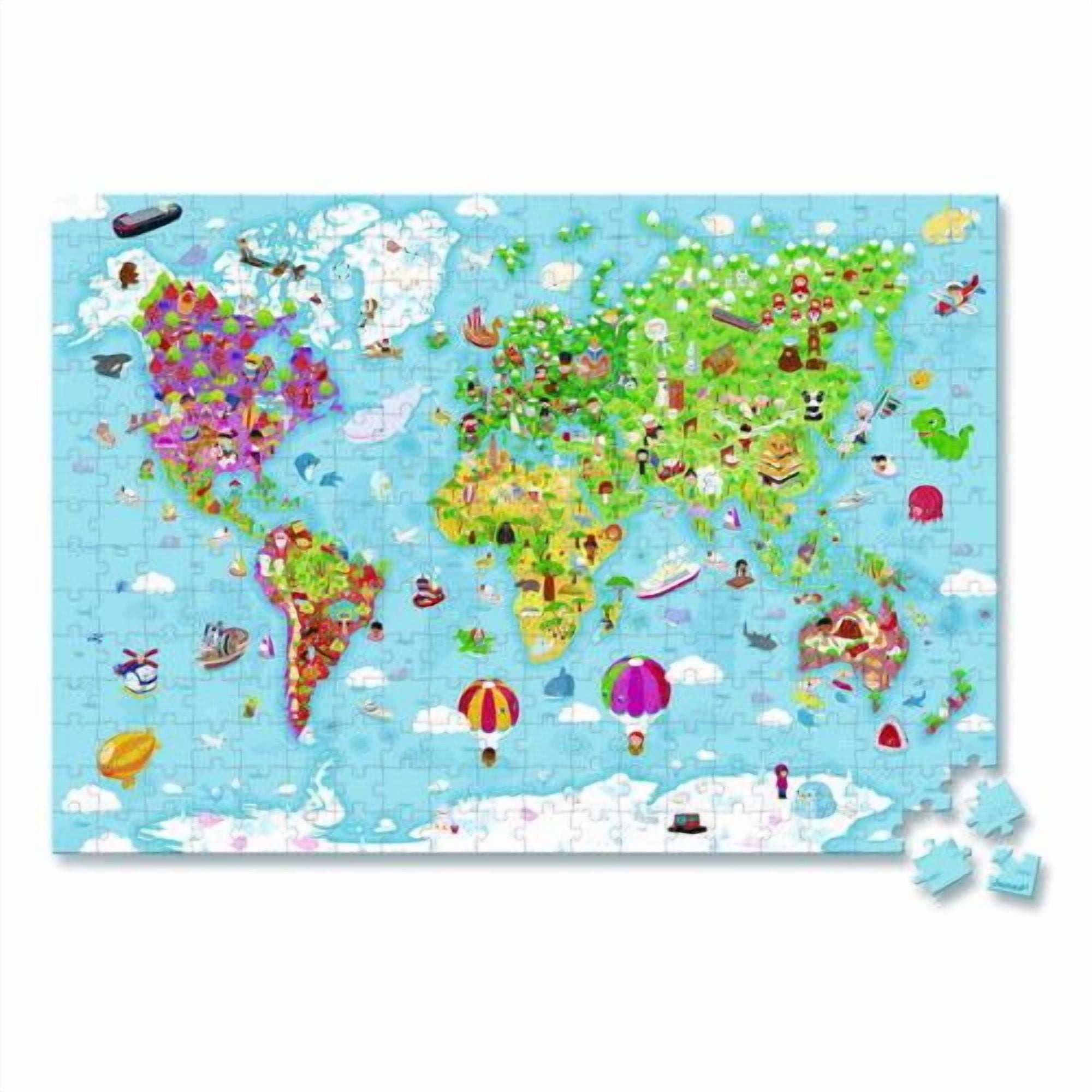 Cardboard Giant World Map Suitcase Puzzle, Grades 2 to 7, 300 Pieces ...