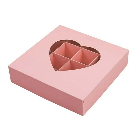 Cardboard Gift Box with Heart Shaped Transparent Window Four Section ...