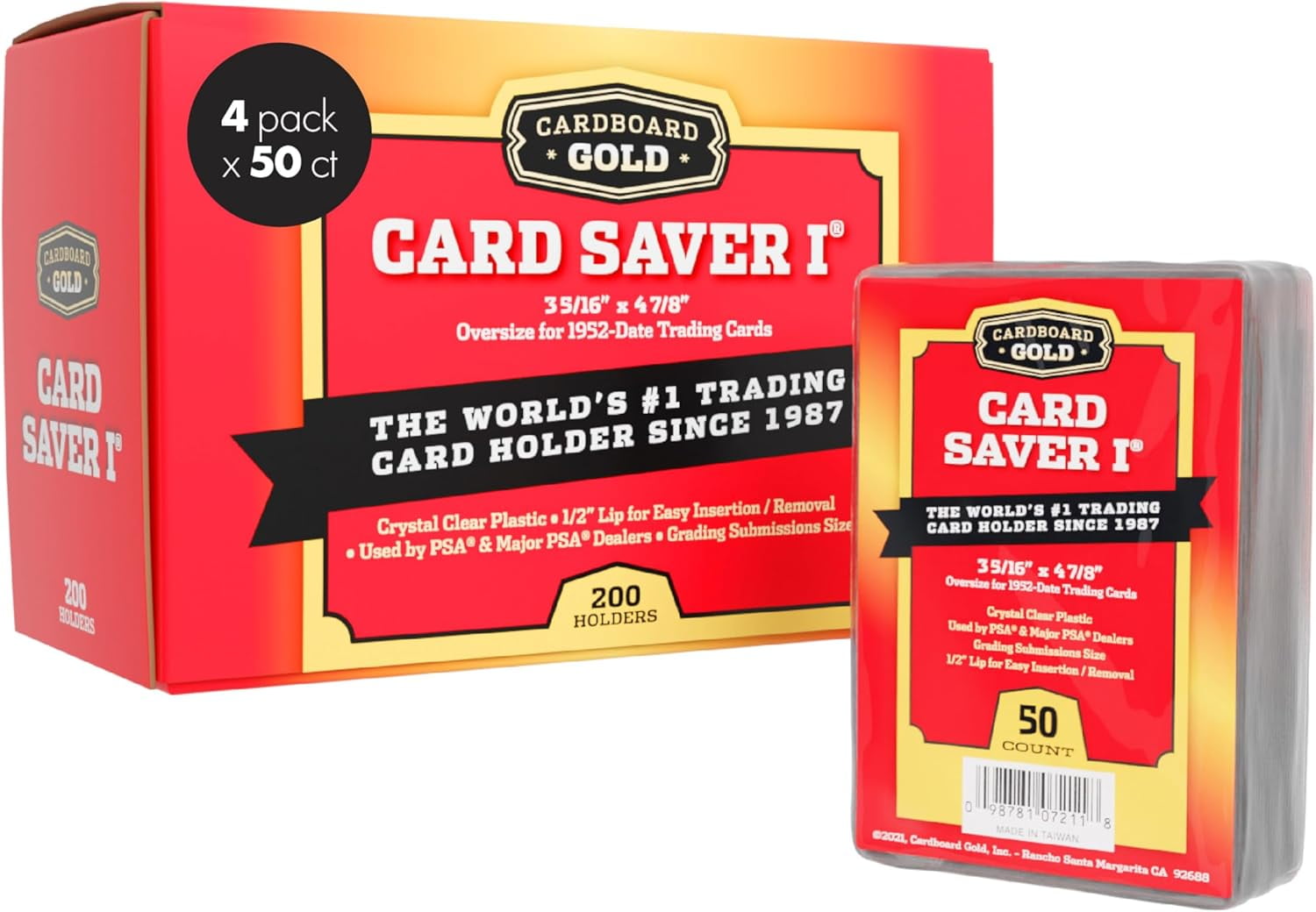 Cardboard Gold Card Saver 1-200 Count - Semi Rigid Card Holder, Trading ...
