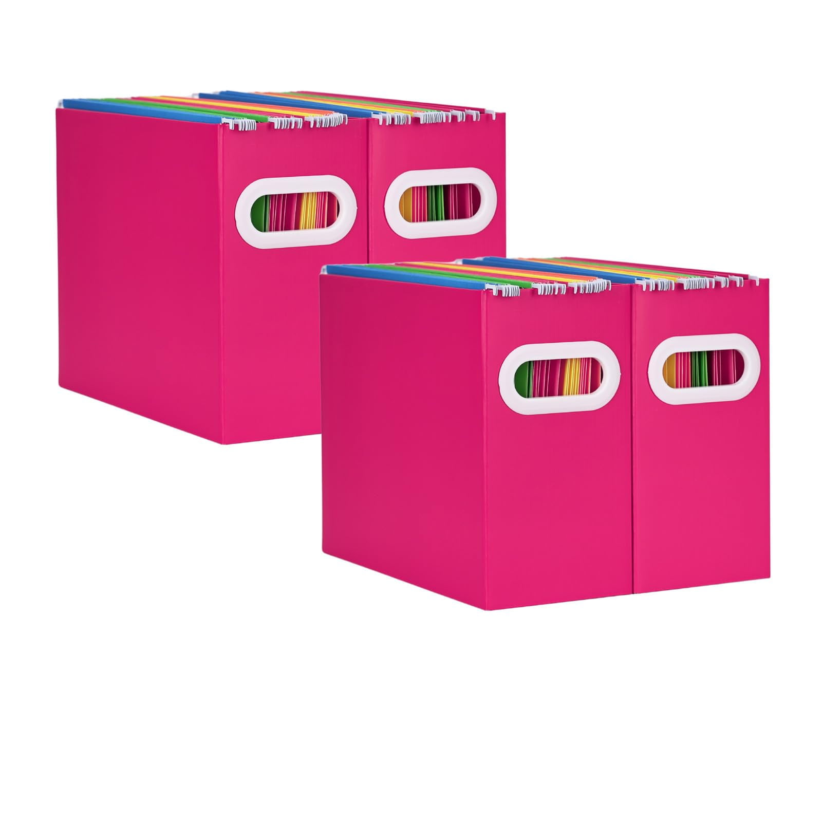 Cardboard Hanging File Folders Organizer, Collapsible File Box for ...