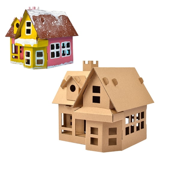 Cardboard House,Wood Houses for Crafts,Cardboard Gingerbread House,Tree ...