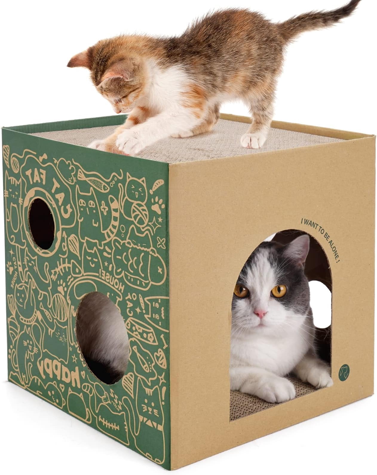 Cardboard House with 2 Story Scratch Pads - Indoor Play House ...