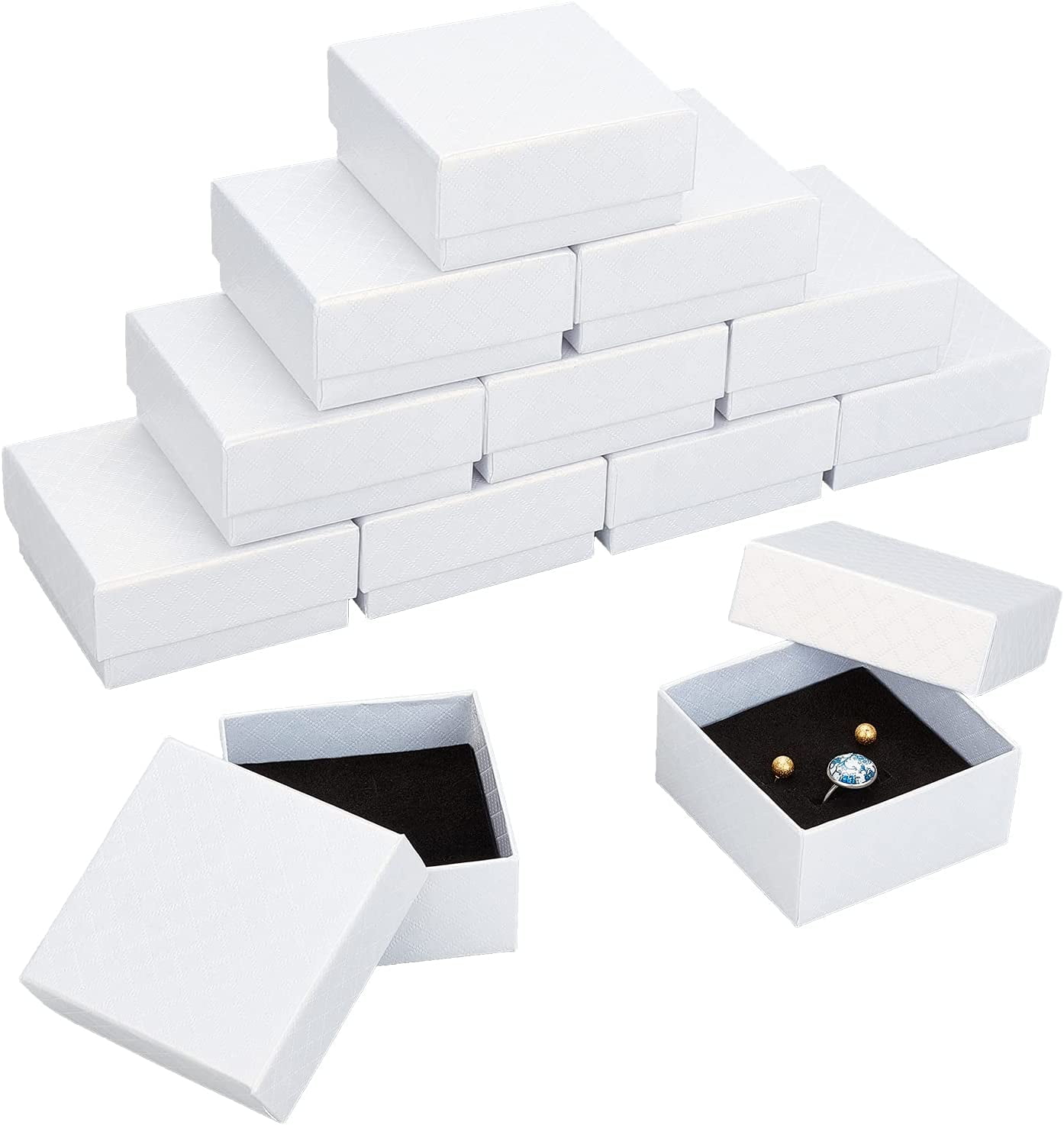 Cardboard Jewelry Boxes with Black Sponge for Jewelry Gift Packaging ...