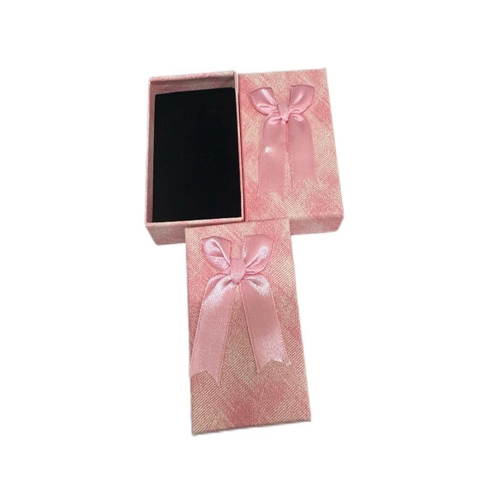 Cardboard Jewelry Boxes with Ribbon Bowknot and Sponge For Rings Earrings Necklaces Rectangle ...