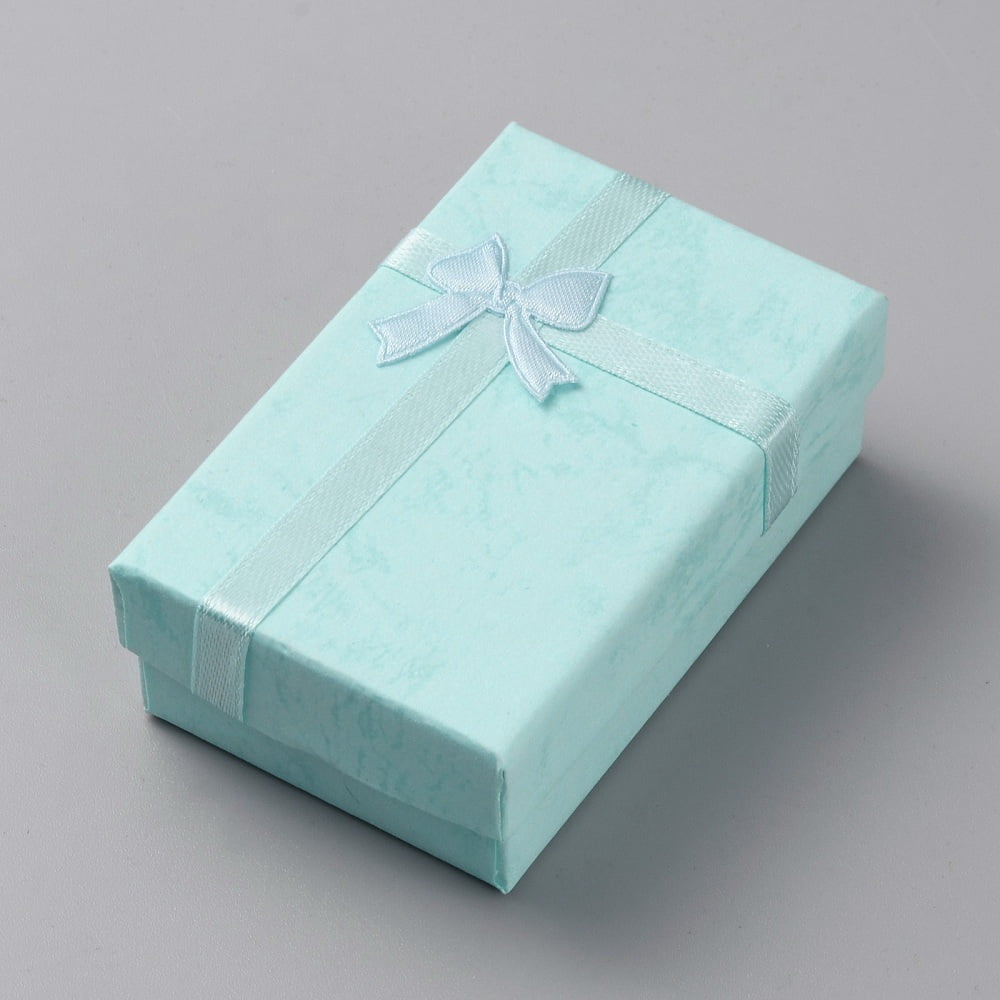 Cardboard Jewelry Set Boxes with Ribbon Bowknot and White Sponge Inside ...