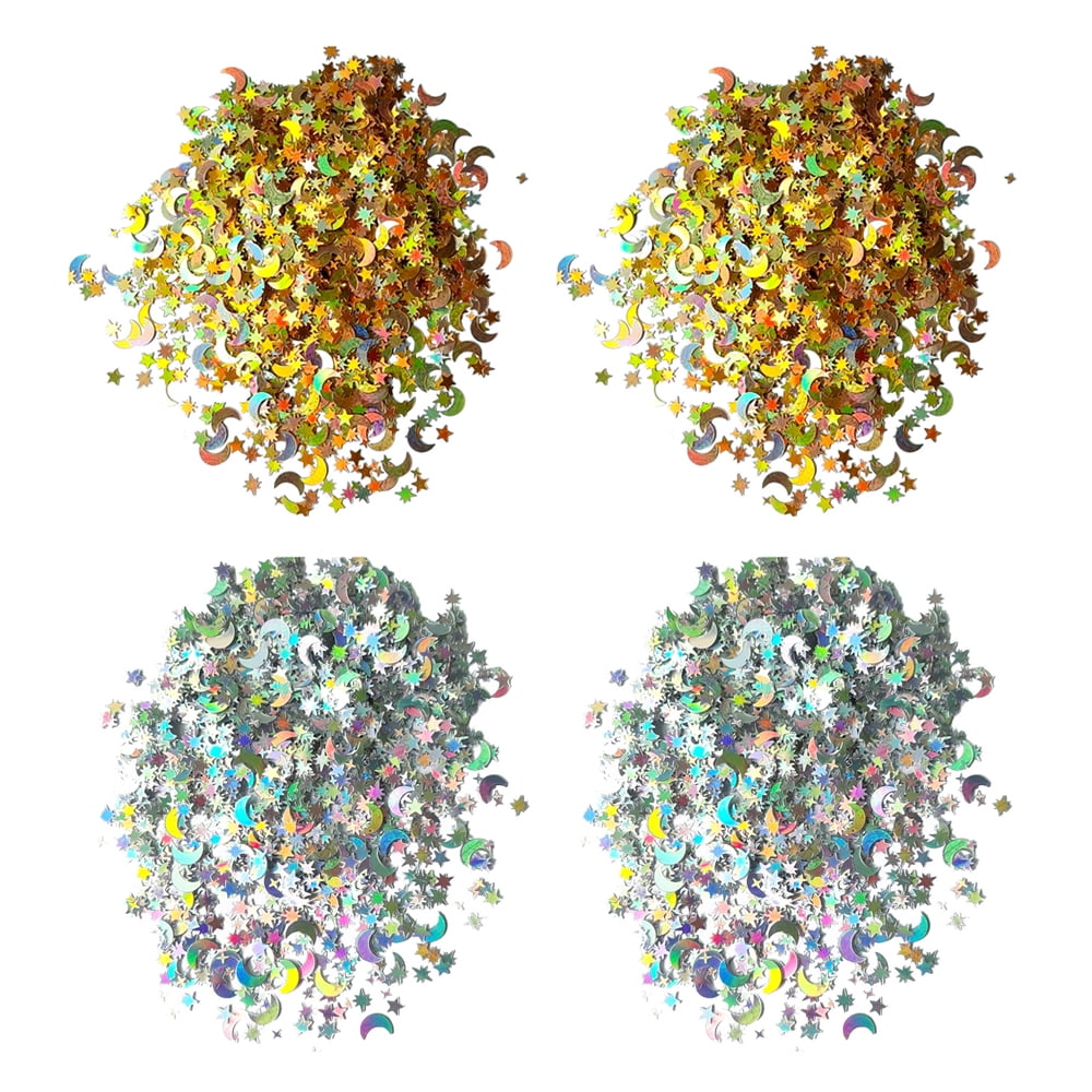 Cardboard Moon Star Table Confetti, Metallic Foil Wedding Birthday ...