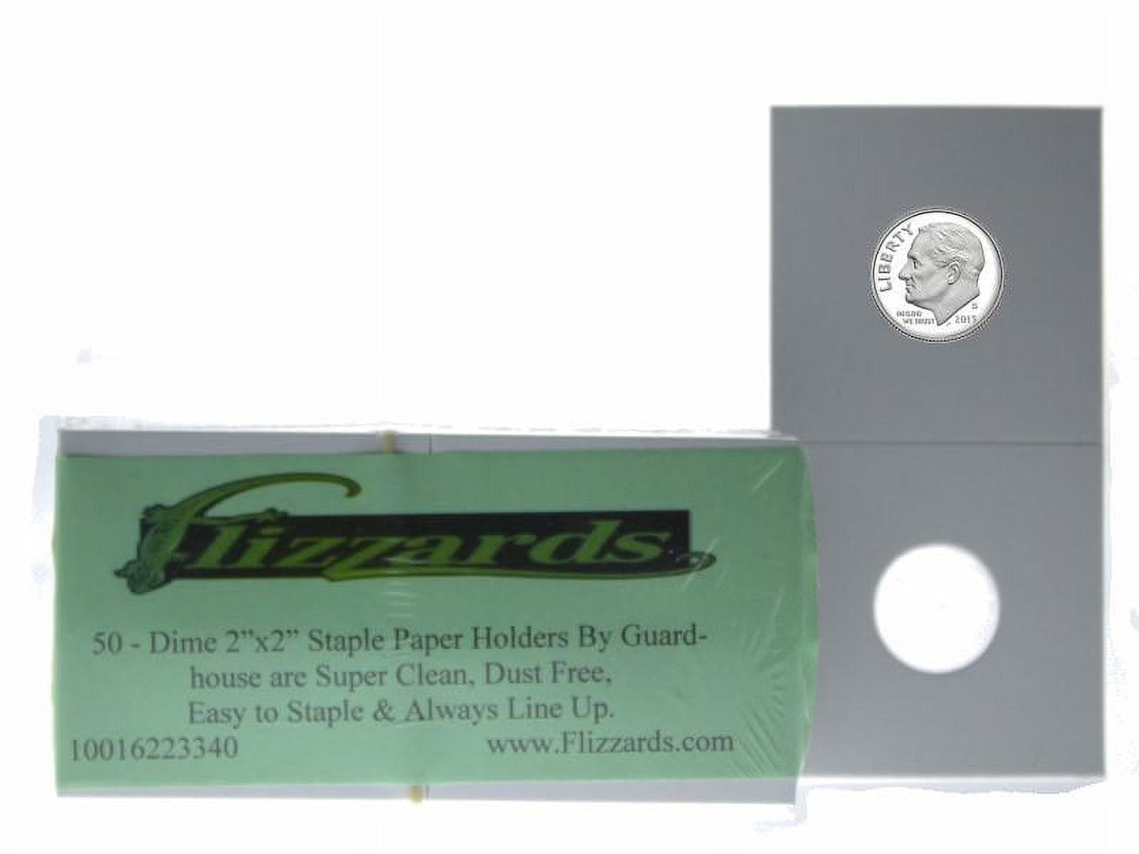Guardhouse Cardboard Mylar Coin Holder Flips, 2x2 for Dime 18mm, 50 ...