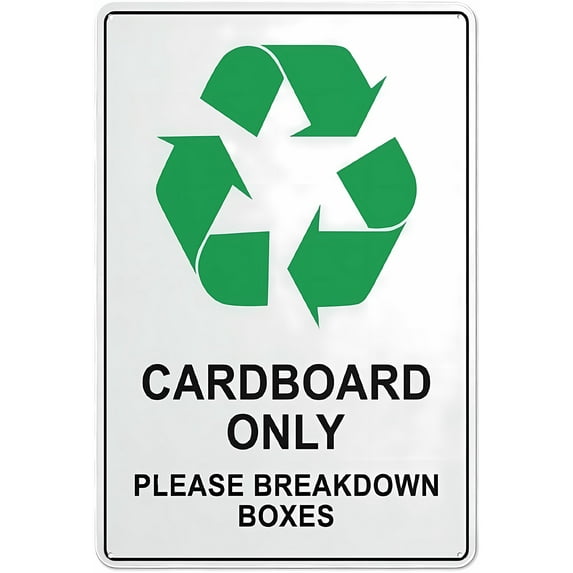 Cardboard Only Please Breakdown Boxes Sign, 8"x12" Safe Outdoor Sign ...