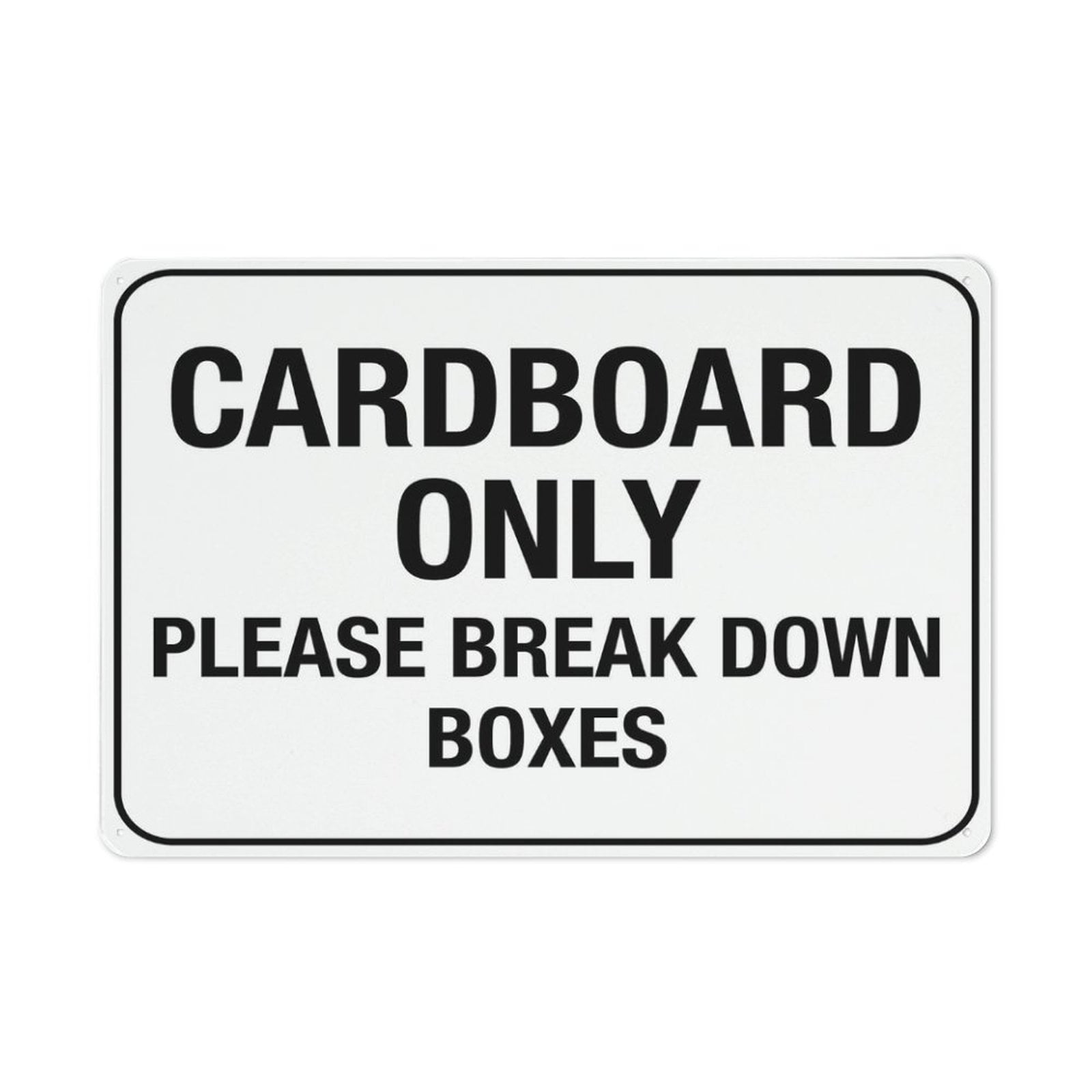 Cardboard Only Please Breakdown Boxes Text Sign For House Door Office ...
