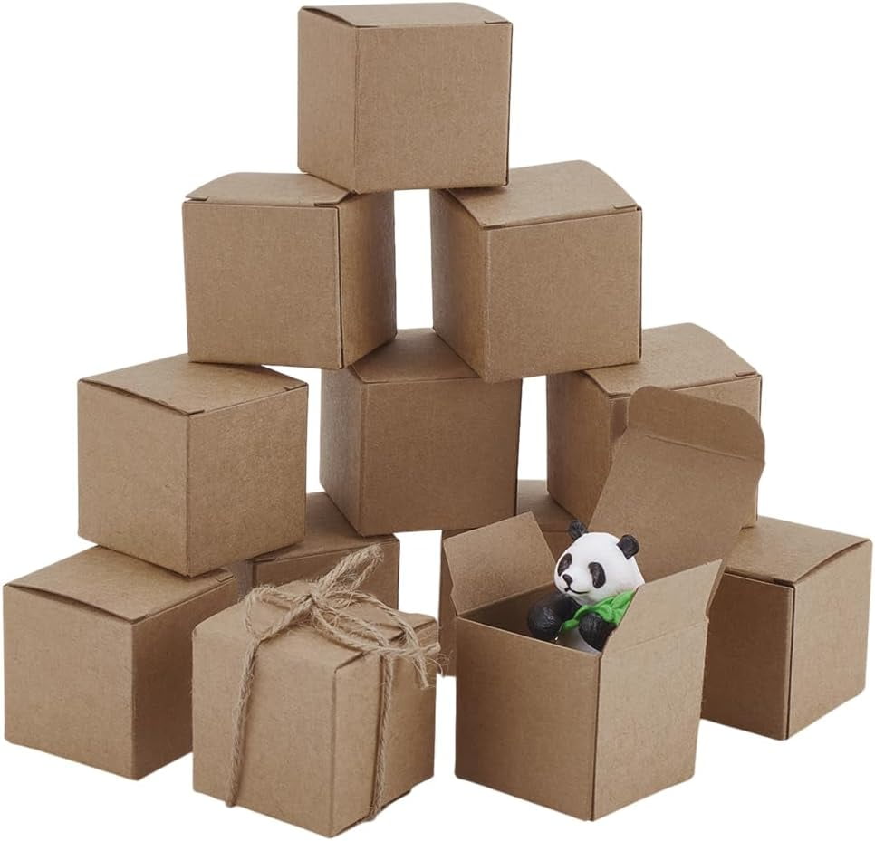 Cardboard Paper Packaging Boxes Square BurlyWood 4x4x4cm 10pcs/set ...