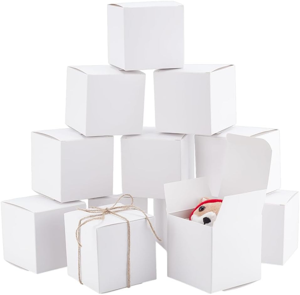 Cardboard Paper Packaging Boxes Square White 8x8x8cm 10pcs/set ...