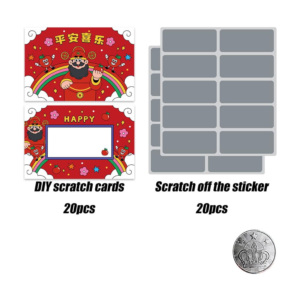 Cardboard Scratch-Off Card with Festive Design for Parties, Promotions ...