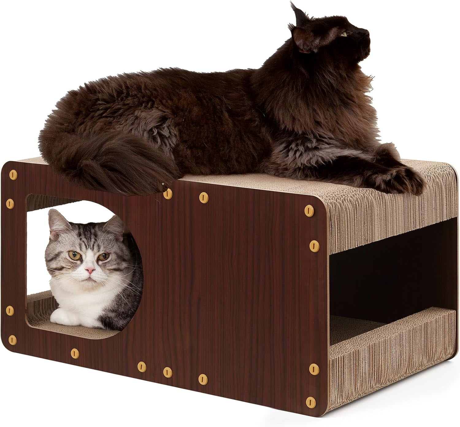 Cardboard Scratcher House, 23-Inch Corrugated Scratcher for Indoor Cats ...