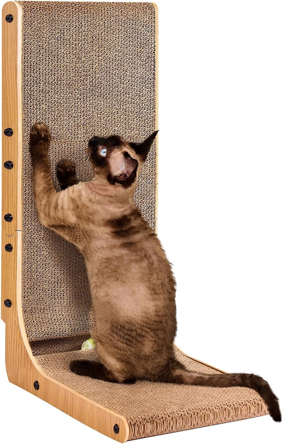 Cardboard Scratcher for Indoor Cats, 26.8 Inch L Shaped Vertical Board ...