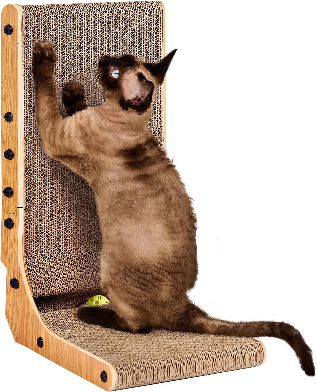 Cardboard Scratcher for Indoor Kitten Cats, 19 Inch L Shaped Vertical ...