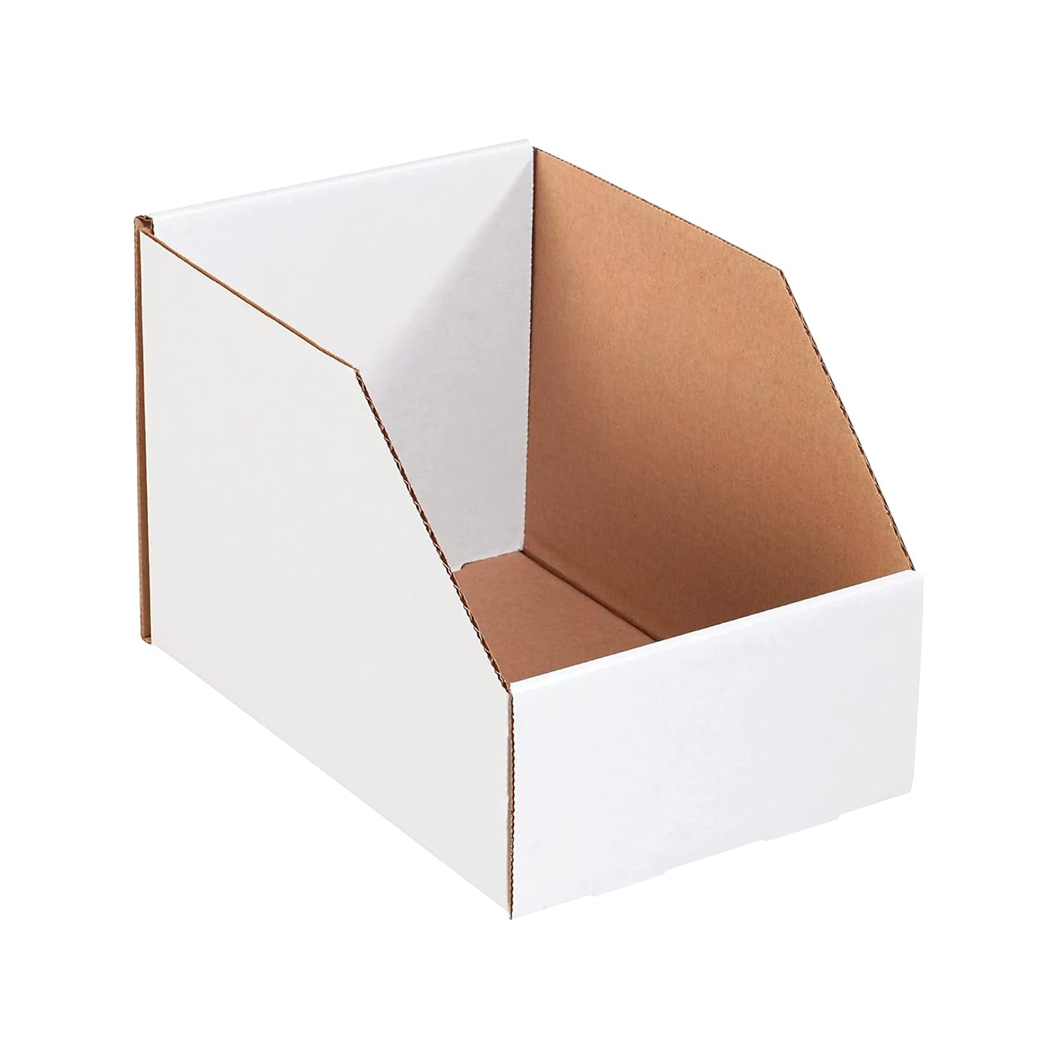 Cardboard Storage Bins, 8"x 12"x 8", White, Pack of 25, for Warehouse ...