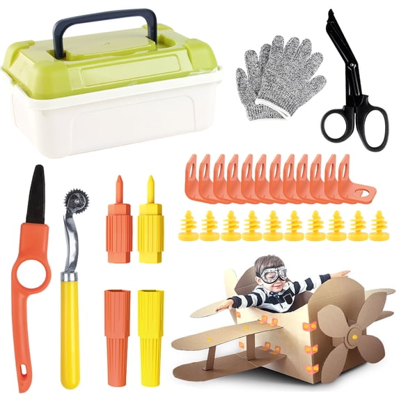 Style-Carry, Cardboard Tools for Kids, 149 Pcs STEM Construction Kit ...