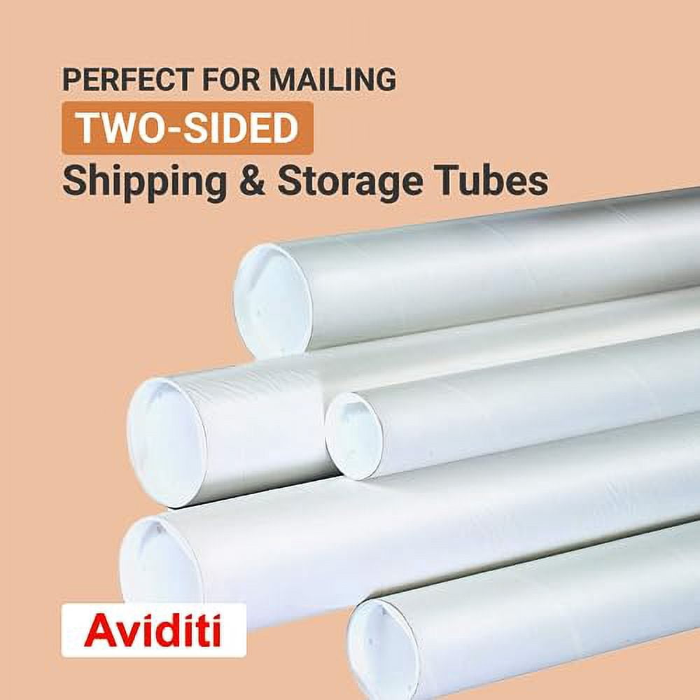 Cardboard Tubes with Caps, 18"L x 3"W x 3"H, Pack of 24 | Poster Tube ...
