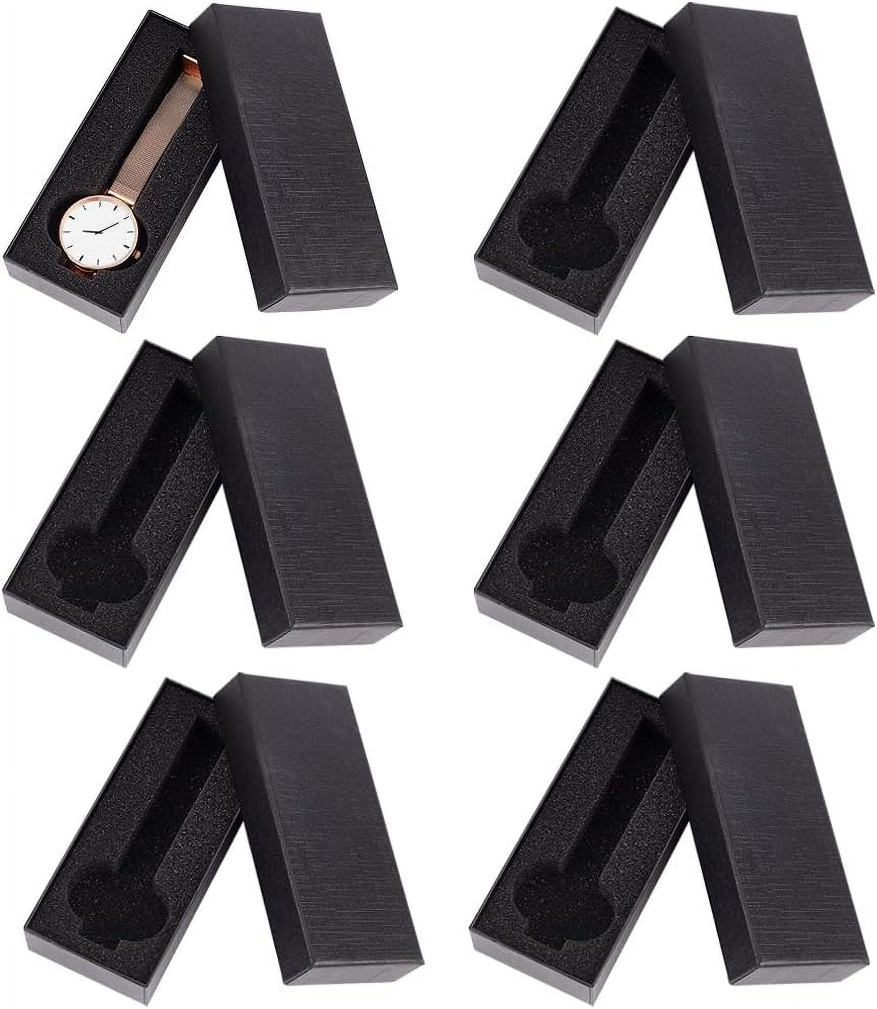 Cardboard Watch Boxes with Sponge Inside Rectangle Black 14.5x6.5x3.2cm ...