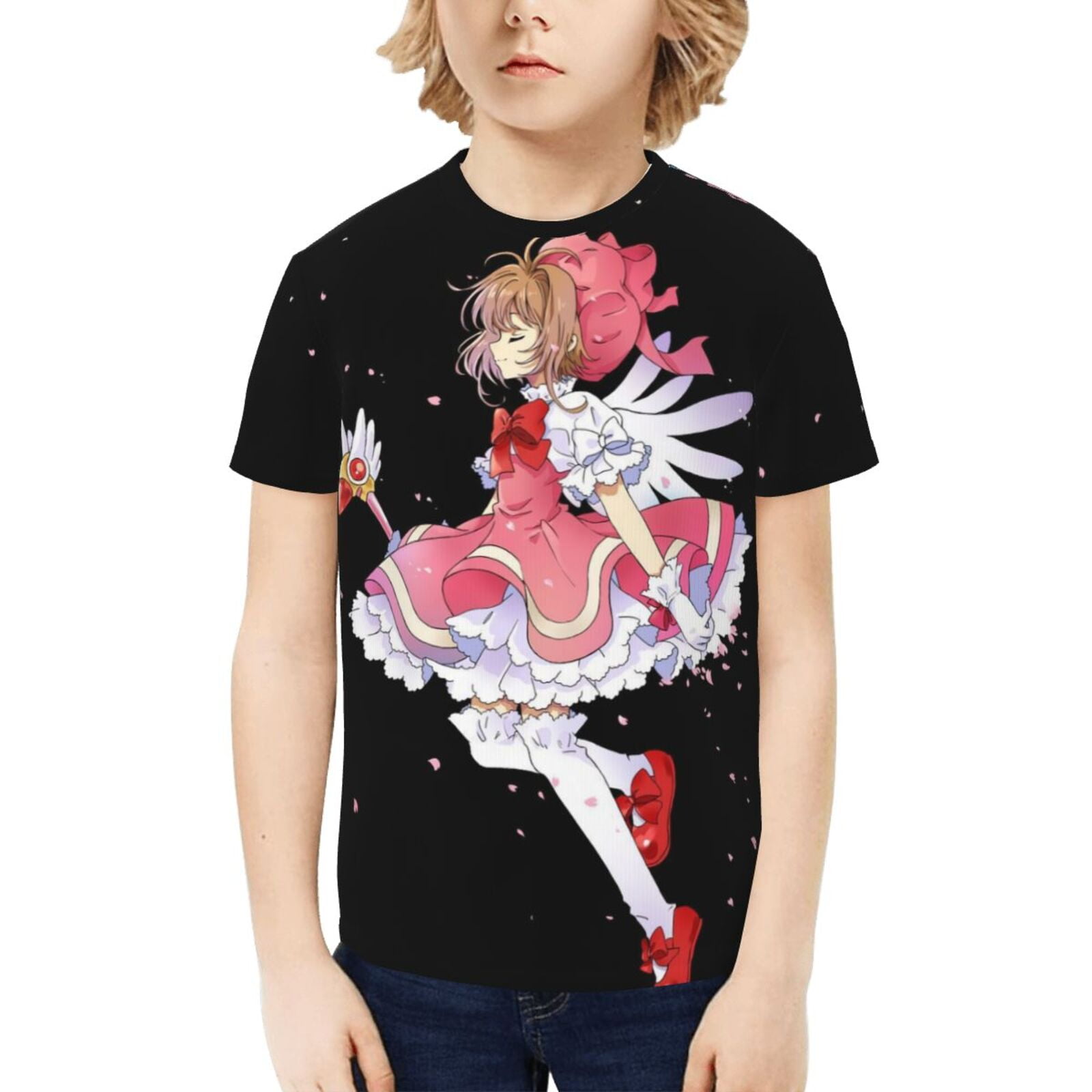Cardcaptor Sakura Teen Boys Girls T-Shirts Novelty Graphic 3D T-Shirt Unisex Short Sleeve Top ...