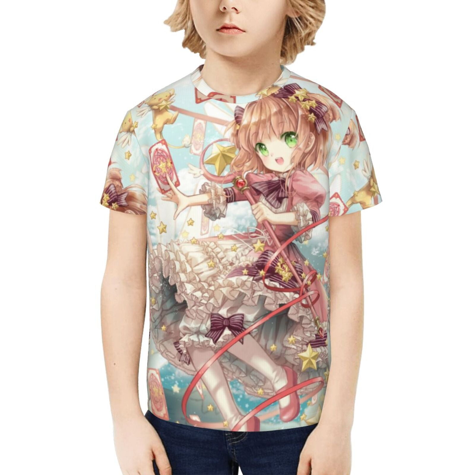 Cardcaptor Sakura Teen Boys Girls T-Shirts Novelty Graphic 3D T-Shirt Unisex Short Sleeve Top ...