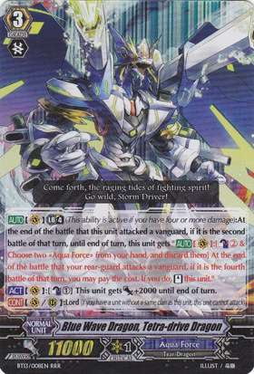 Cardfight Vanguard Catastrophic Outbreak Triple Rare RRR Blue Wave Dragon, Tetra-drive Dragon ...