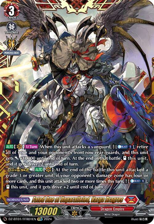 Cardfight Vanguard Fated Clash Fated One of Unparalleled, Varga Dragres ...