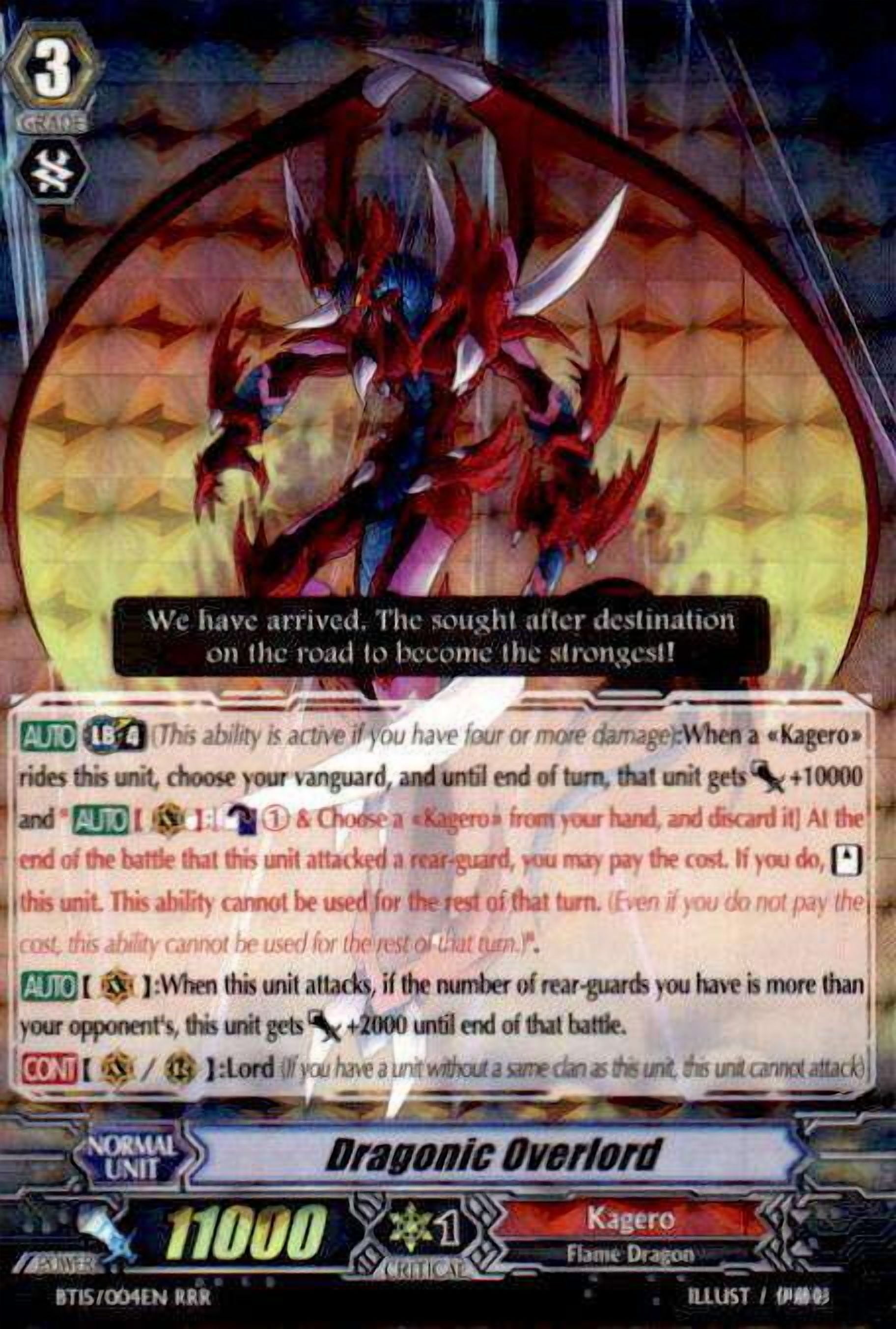 Cardfight Vanguard Infinite Rebirth Triple Rare RRR Dragonic Overlord ...