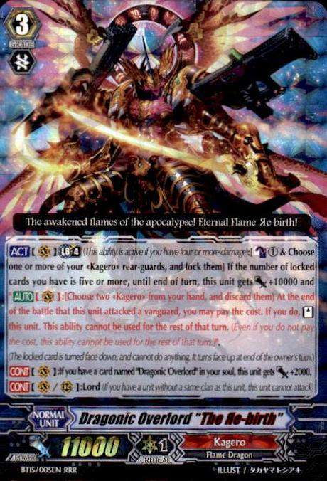 Cardfight Vanguard Infinite Rebirth Triple Rare RRR Dragonic Overlord The Re-birth BT15/005 ...
