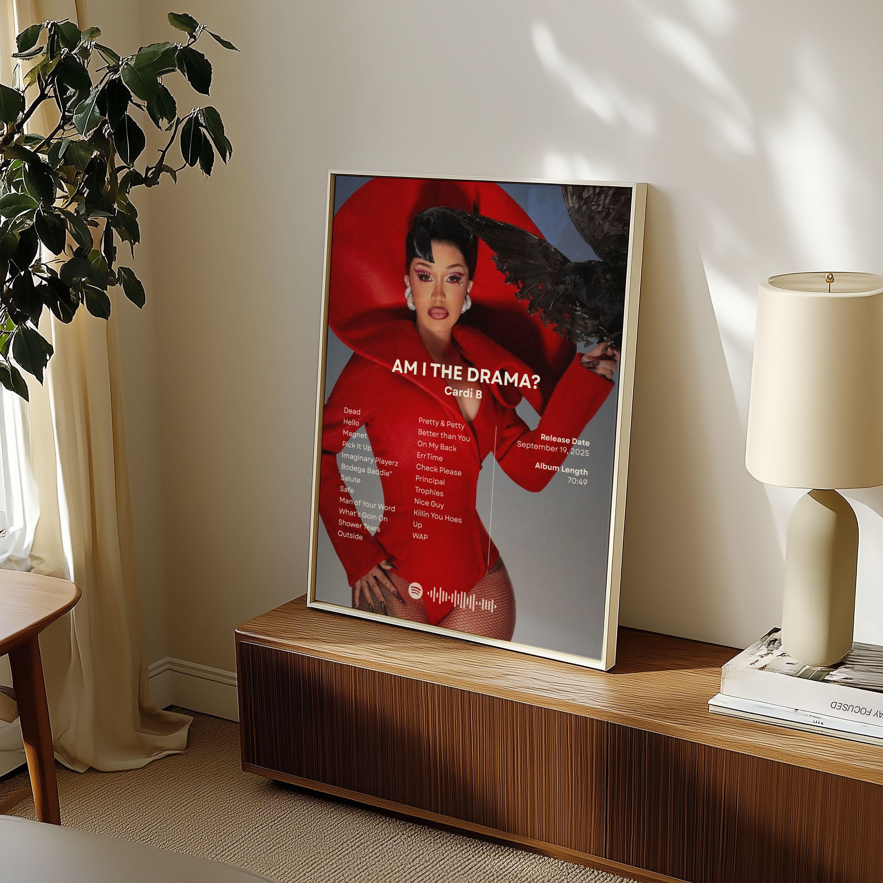 Cardi B “Am I The Drama” Album poster , Rap Music Wall Art, Tracklist ...