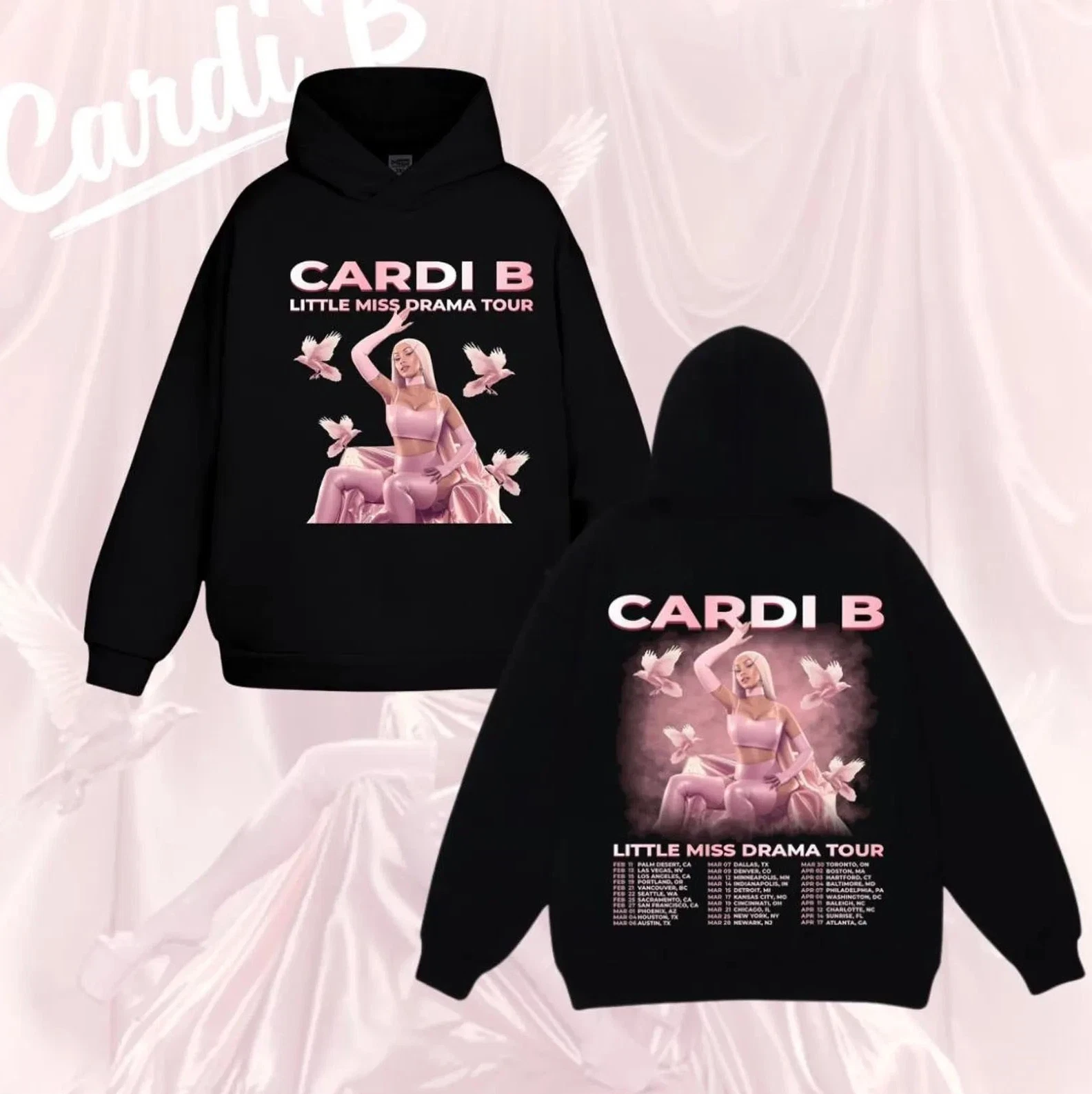 Cardi B Inspired Little Miss Drama Tour 2026 Double Sided Hoodie ...
