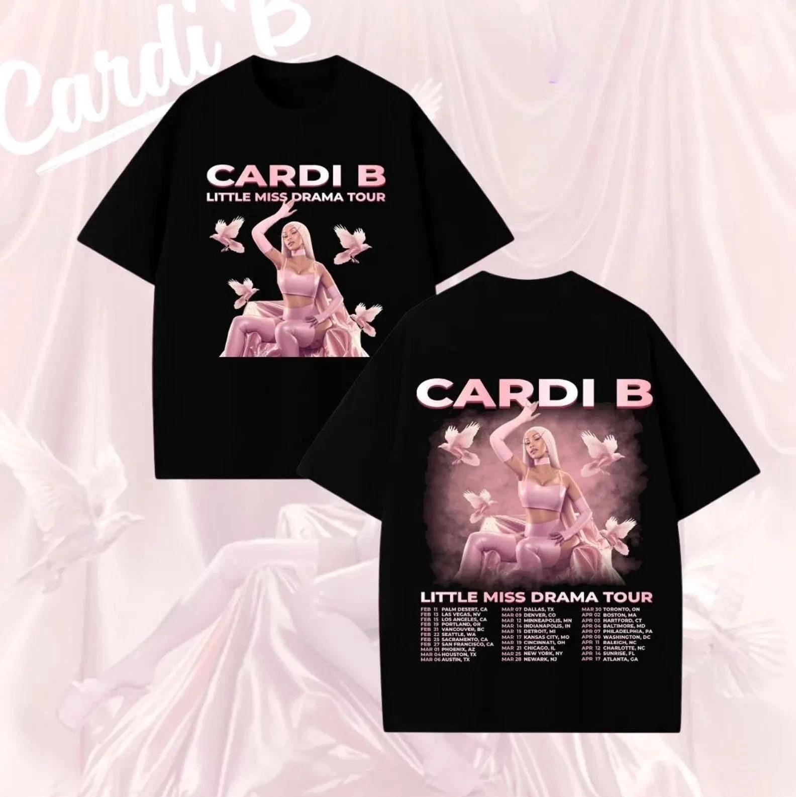Cardi B Inspired Little Miss Drama Tour 2026 Shirt, Vintage Rap Concert ...