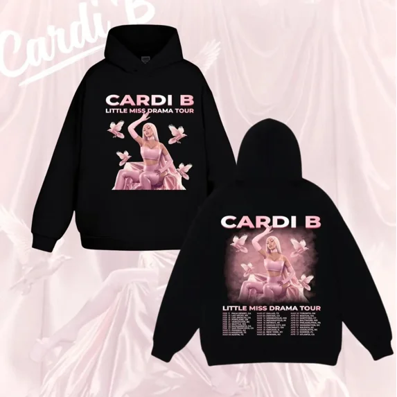 Cardi B Inspired Little Miss Drama Tour Merch 2026 Double Sided Hoodie ...