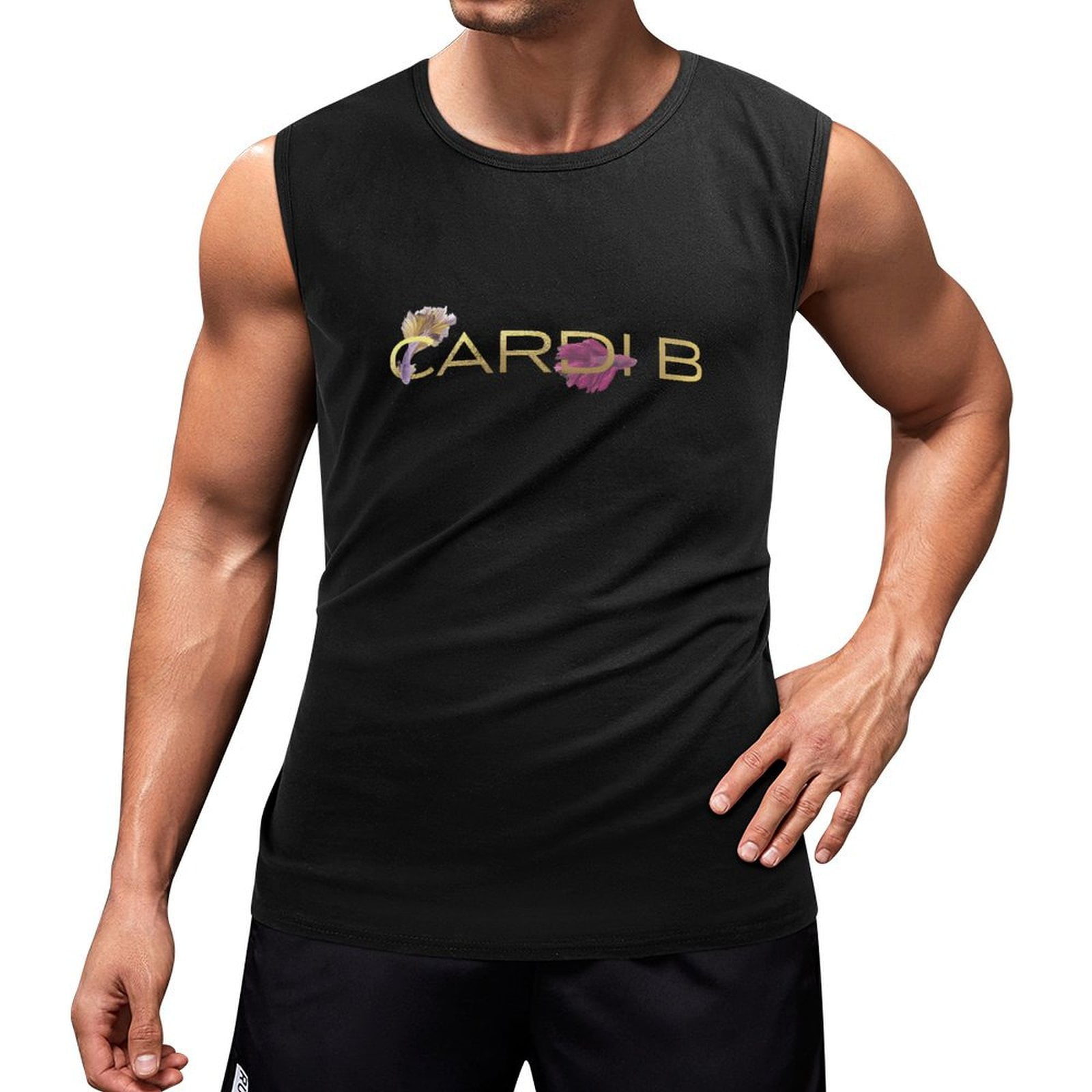 Cardi_B Lively Men'S Muscle T-Shirt, Sleeveless, Muscle Tank Tee Top XL ...