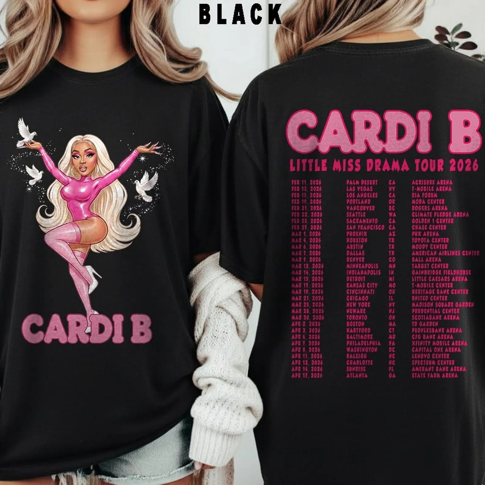 Cardi B Tour Shirt, Little Miss Drama Tour 2026 Unisex HOT Tour T-shirt ...