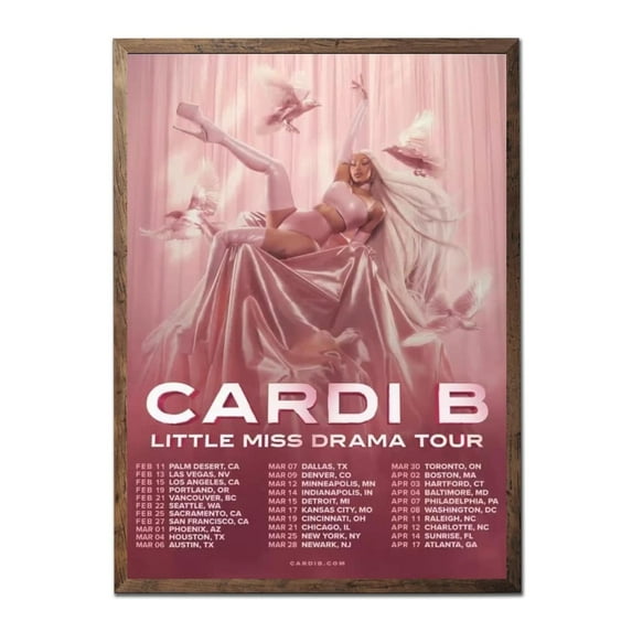 Cardi Little Miss B Drama Tour 2026 Concert Poster Pink Aesthetic Music ...