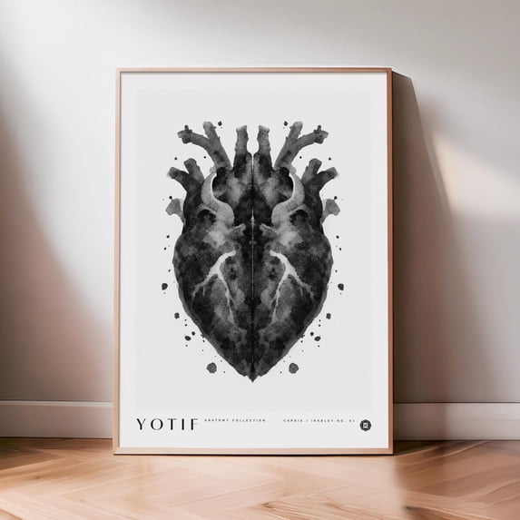 Cardia Inkblot Wall Art Heart Anatomy Art Medical Wall Art Cardiologist ...