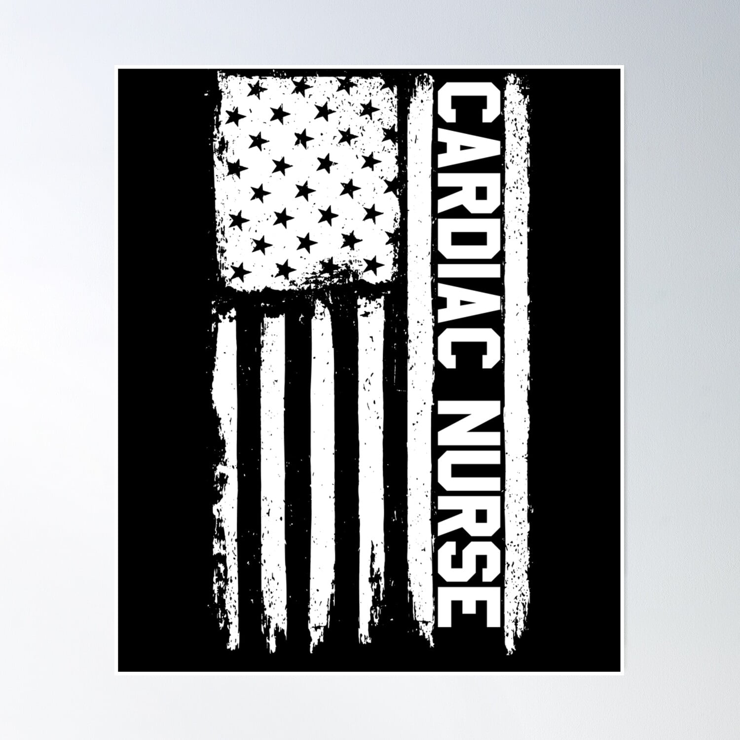 Cardiac Nurse American Flag Rn Patriotic Cardiac Nurse Gear Poster Wall ...